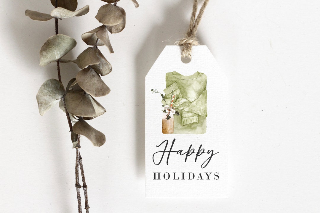 CHRISTMAS GIFT TAG Printable Christmas Gift Tag Boho Christmas Holiday ...
