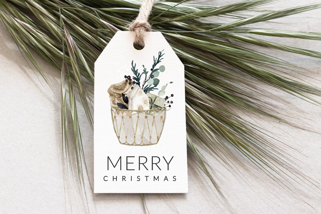 CHRISTMAS GIFT TAG Printable Christmas Gift Tag Boho Christmas Holiday ...