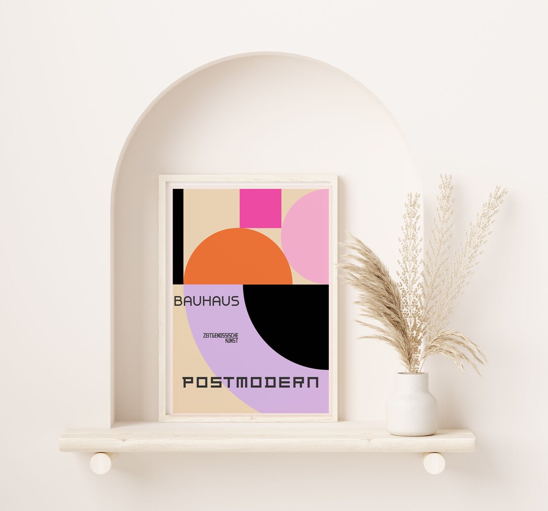 Bauhaus 1919 Wall Art Print, Modern Home Decor, Bright Colorful Poster ...