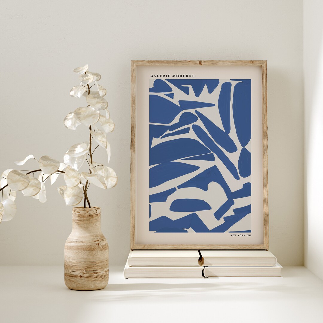 Minimalist Blue Abstract Art Print Modern Gallery Poster - Etsy