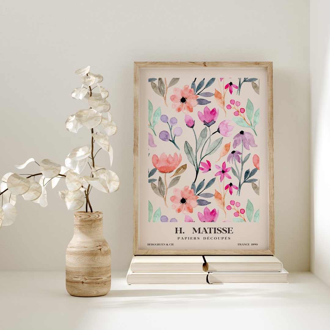 Floral Matisse Print, Pink Lilac Orange Flowers Henri Matisse Wall Art ...