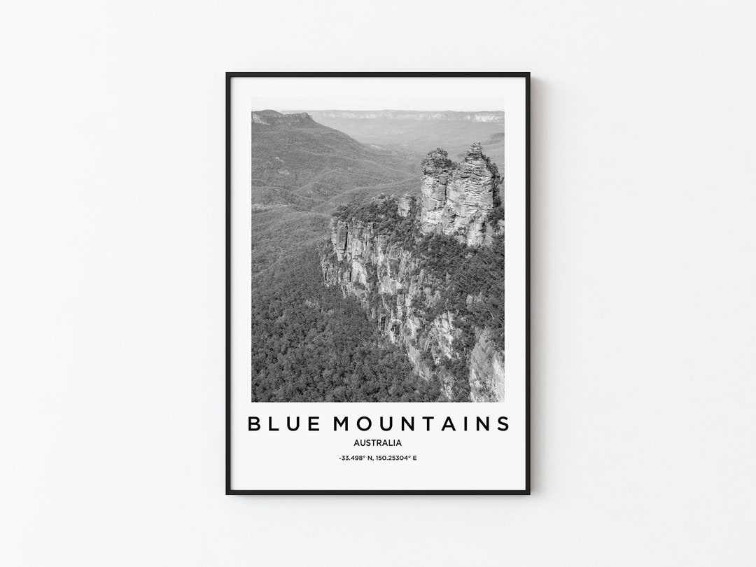 Blue Mountains Travel Poster, Blue Mountains Print, Blue Mountains ...