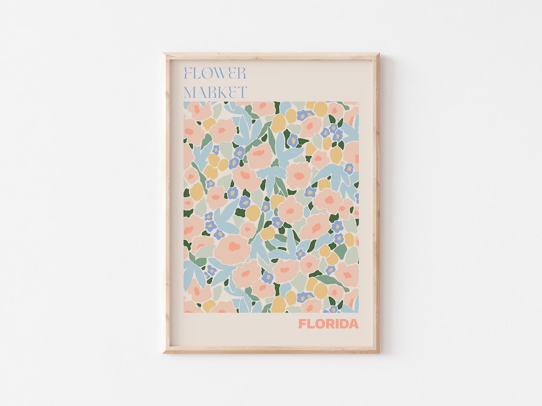 Florida Poster, Florida Wall Art, Florida Personalised Travel Poster ...