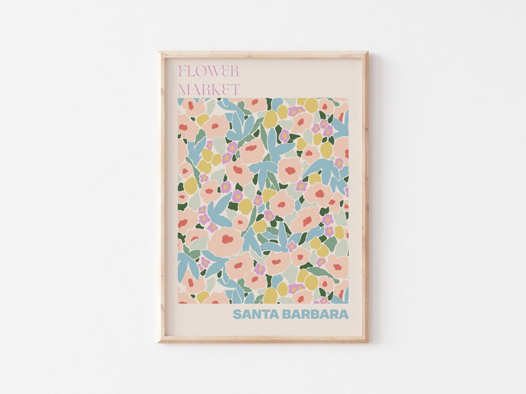 Santa Barbara Poster, Santa Barbara Wall Art, Santa Barbara ...