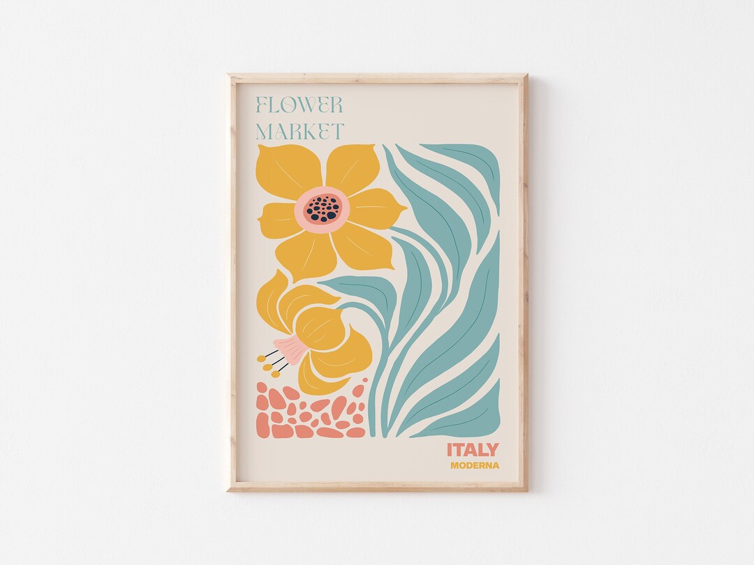Moderna Poster, Personalised Travel Poster, Moderna Flower Market Print ...