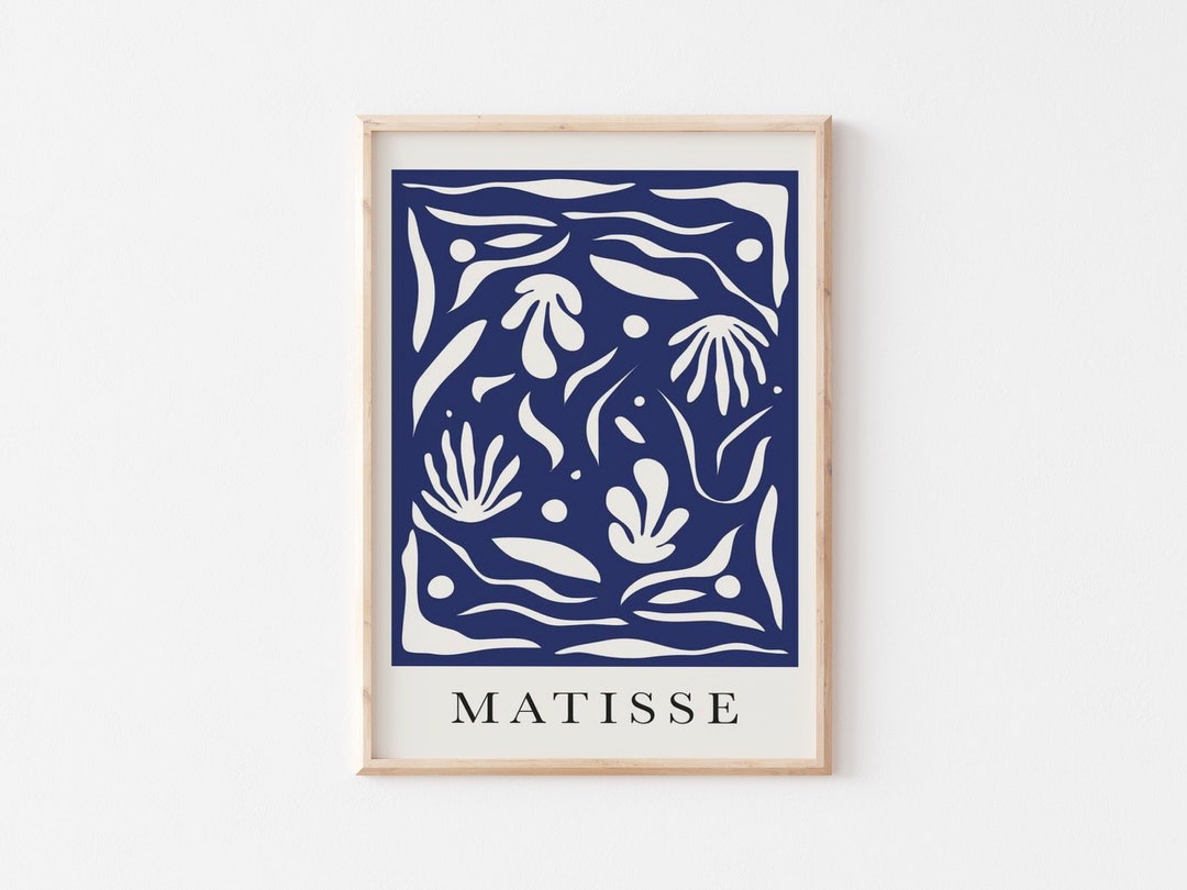 Matisse Print, Navy Blue Cut Outs Matisse Print, Matisse Cut Out ...