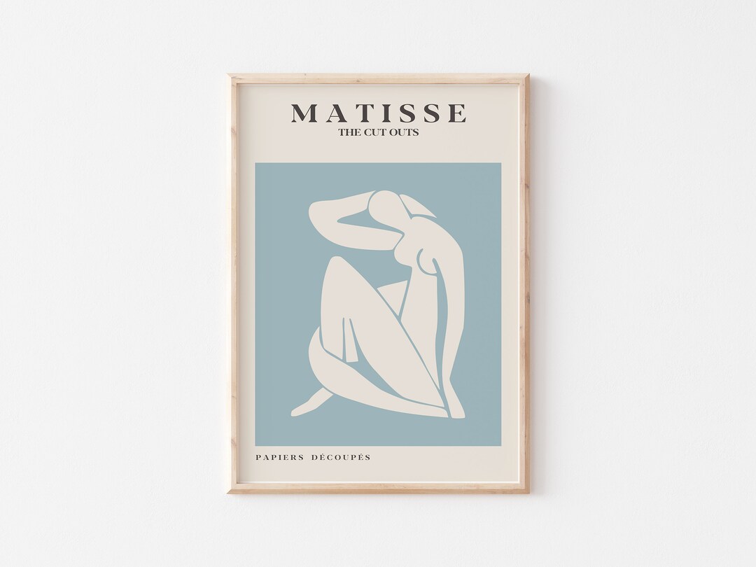 Pretty Modern Blue Matisse Wall Art, Matisse Cut Outs Print, Henri ...