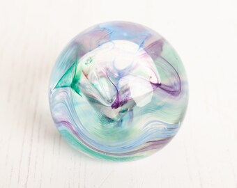 Purple Glass Paperweight | Etsy