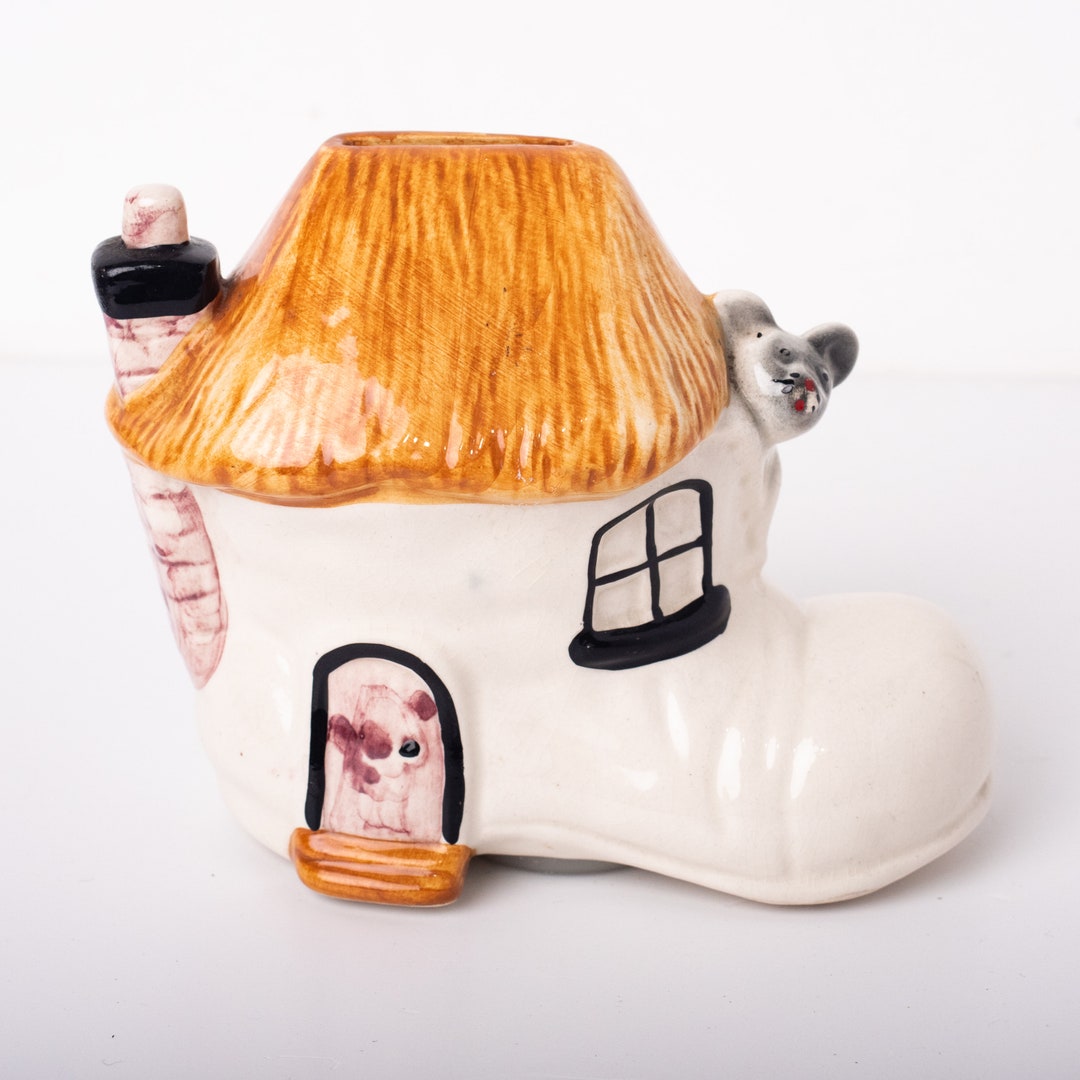 Ceramic Boot House Money Bank With Mice Vintage Piggy Bank Made in ...