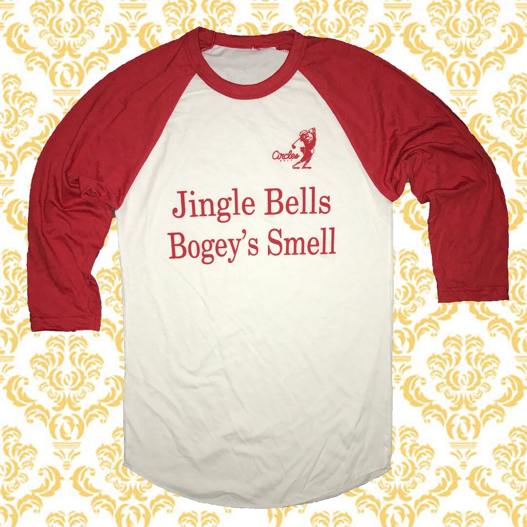 Jingle Bells Bogeys Smell Golf Raglan Shirt Funny Christmas Top for a ...