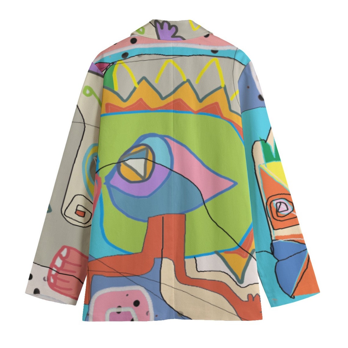 Cotton Blazer: Funky Bohemian Art Print Jacket - Etsy