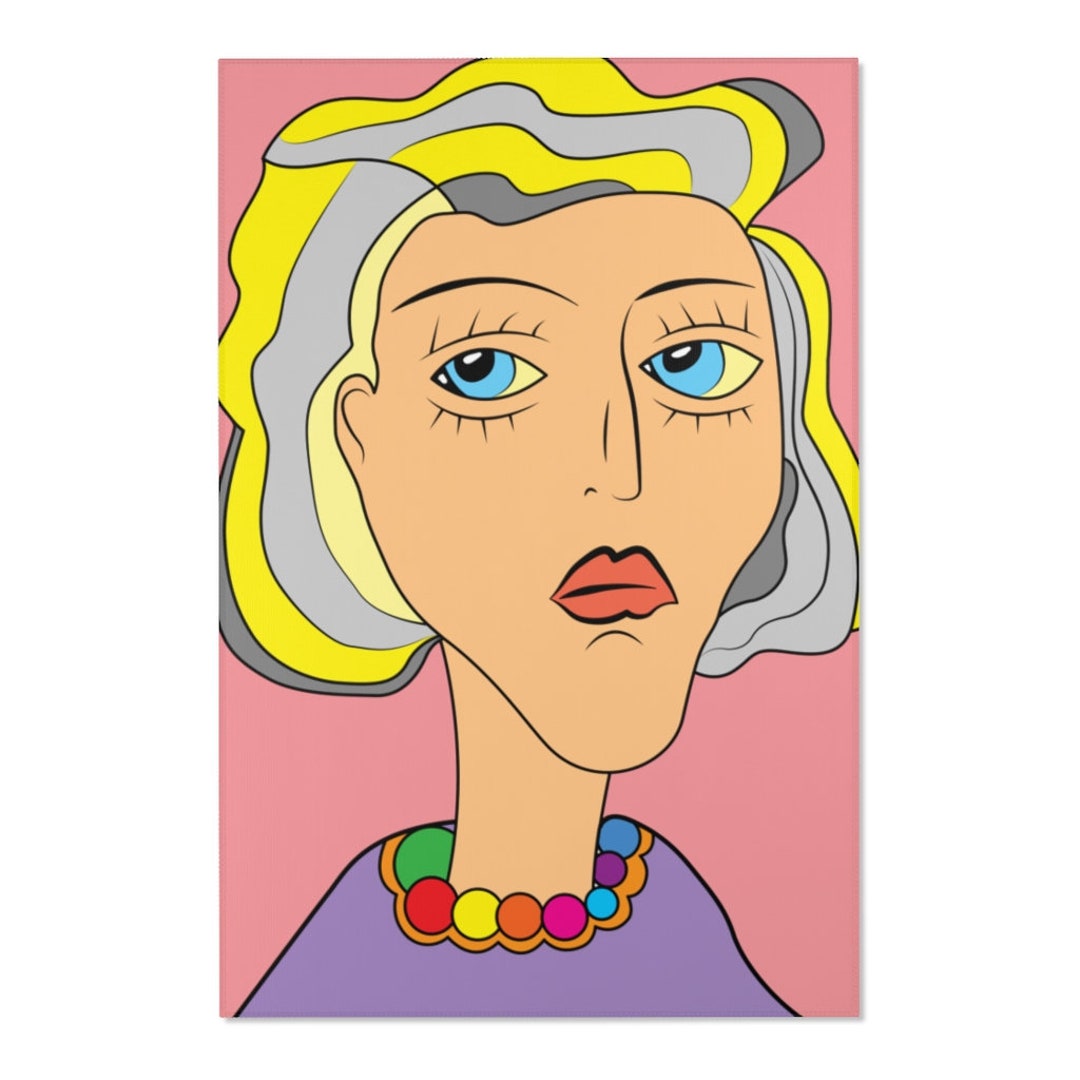Dopamine Home Decor Rugs, FUNKY RUGS, Woman's Face Rug, Funky Rug, Pop ...