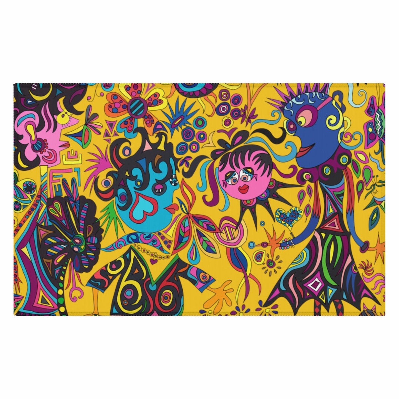 Pop Art Funky Rug Colorful Hippie Rug Trippy Rug Groovy | Etsy