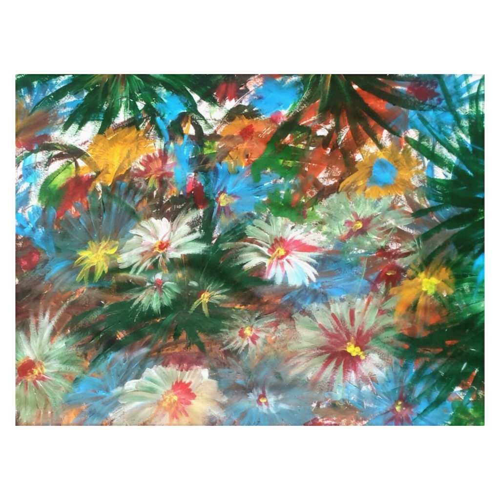 Painted Rug Original Hand Made Floral Oil Painting Carpet - Etsy