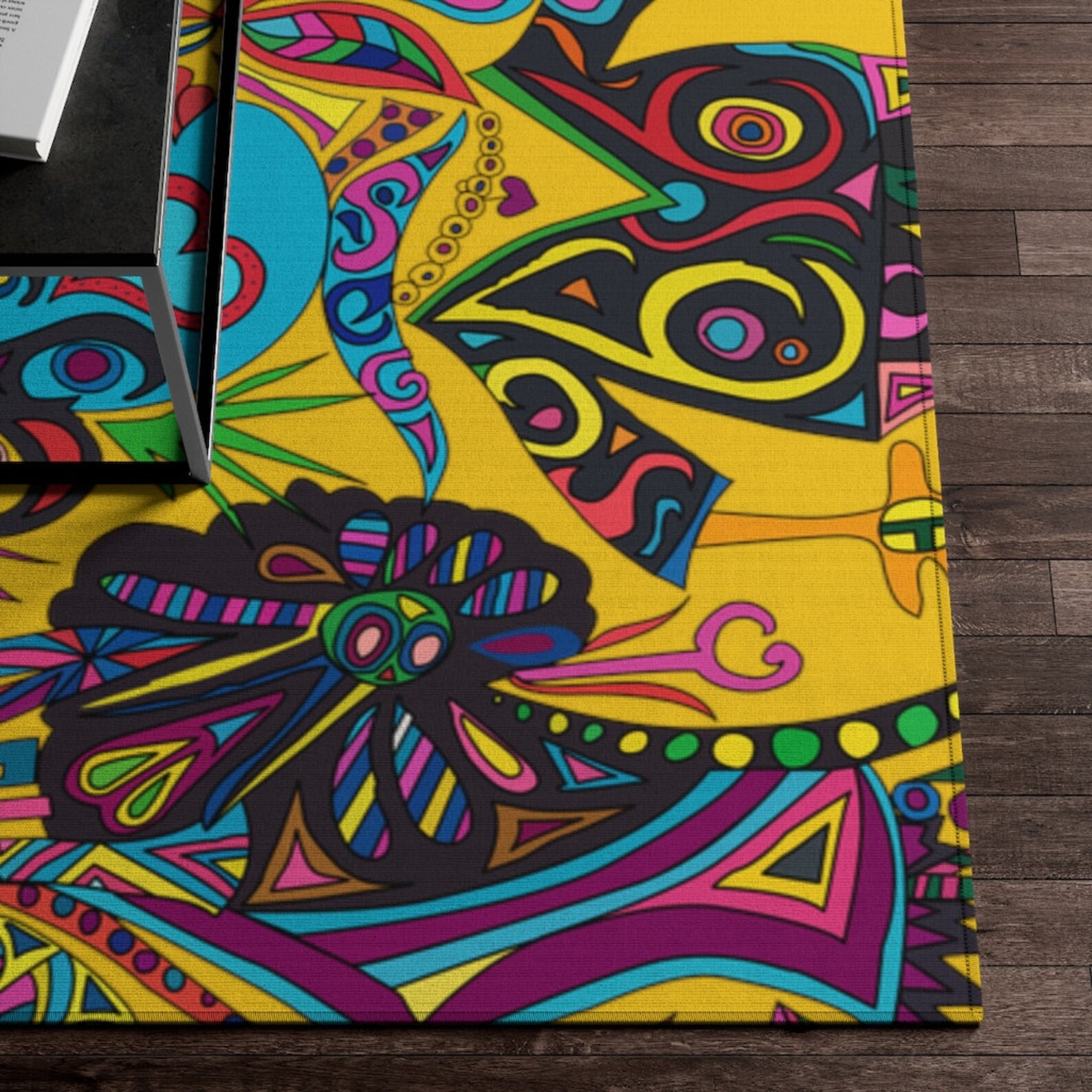 Pop Art Funky Rug Colorful Hippie Rug Trippy Rug Groovy | Etsy