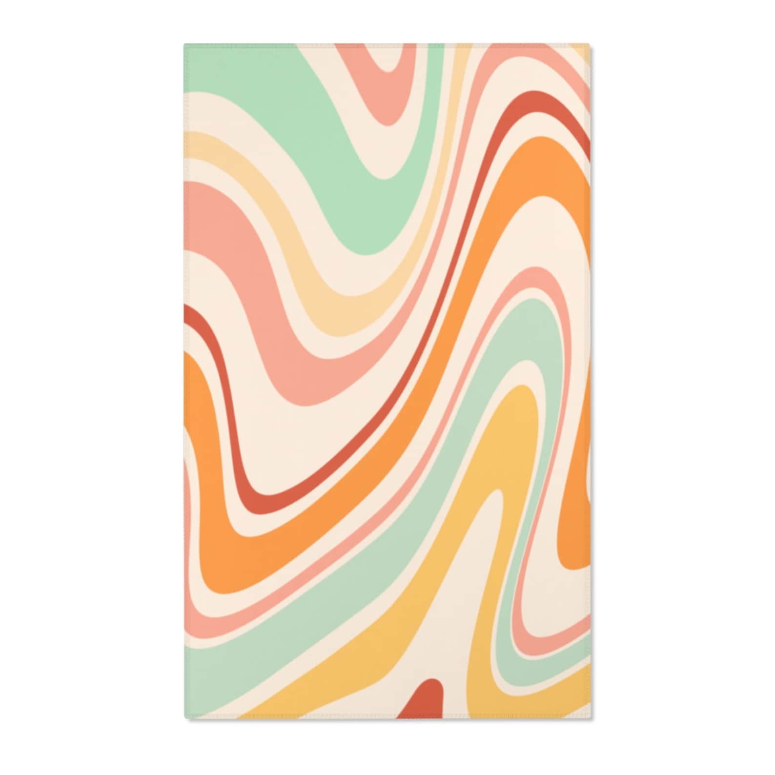 Unique Retro Pastel Colors Area Rugs. Groovy Rug Dorm Decor - Etsy