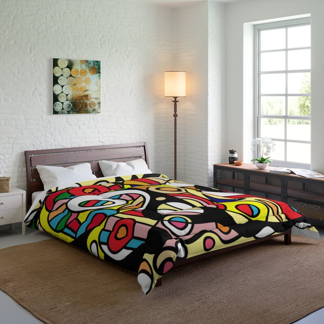 Comforter, Art Bedding Unique Designer Comforter, Twin Queen Comforter ...