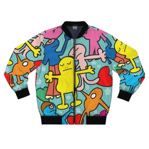 Pop Art Funky Creative Bomber Jacket Artistic Designer Stylish Party ...