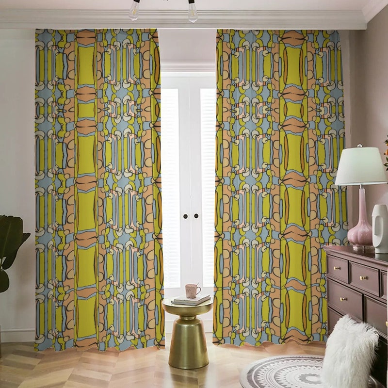 Retro Curtains - Etsy UK