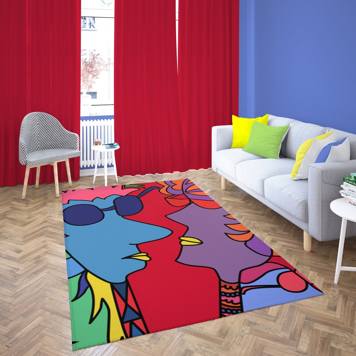 Optimistic Rug Dorm Decor Loft Area Rug Designer Bedroom - Etsy