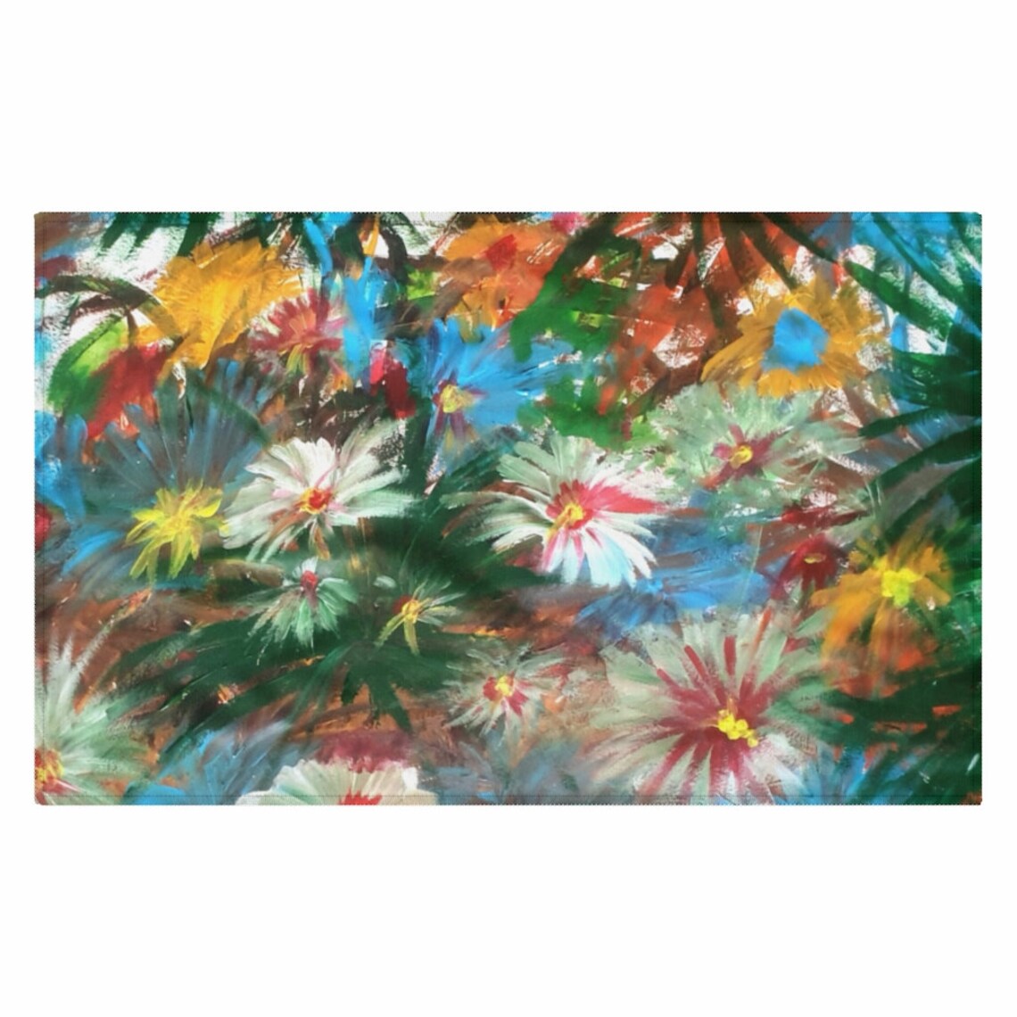 Painted Rug Original Hand Made Floral Oil Painting Carpet - Etsy