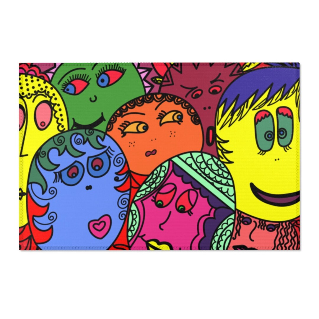 Funky Rugs, Funny Faces Rug, Rug for Bedroom, Designer Rug, Area Rug ...