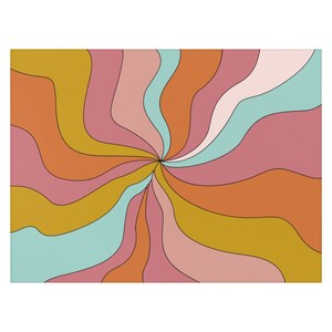 Pastel Retro Swirl Rug, Psychedelic Groovy 70s Rug, Wavy Trippy Rug ...