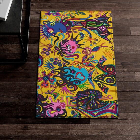 Pop Art Funky Rug Colorful Hippie Rug Trippy Rug Groovy | Etsy