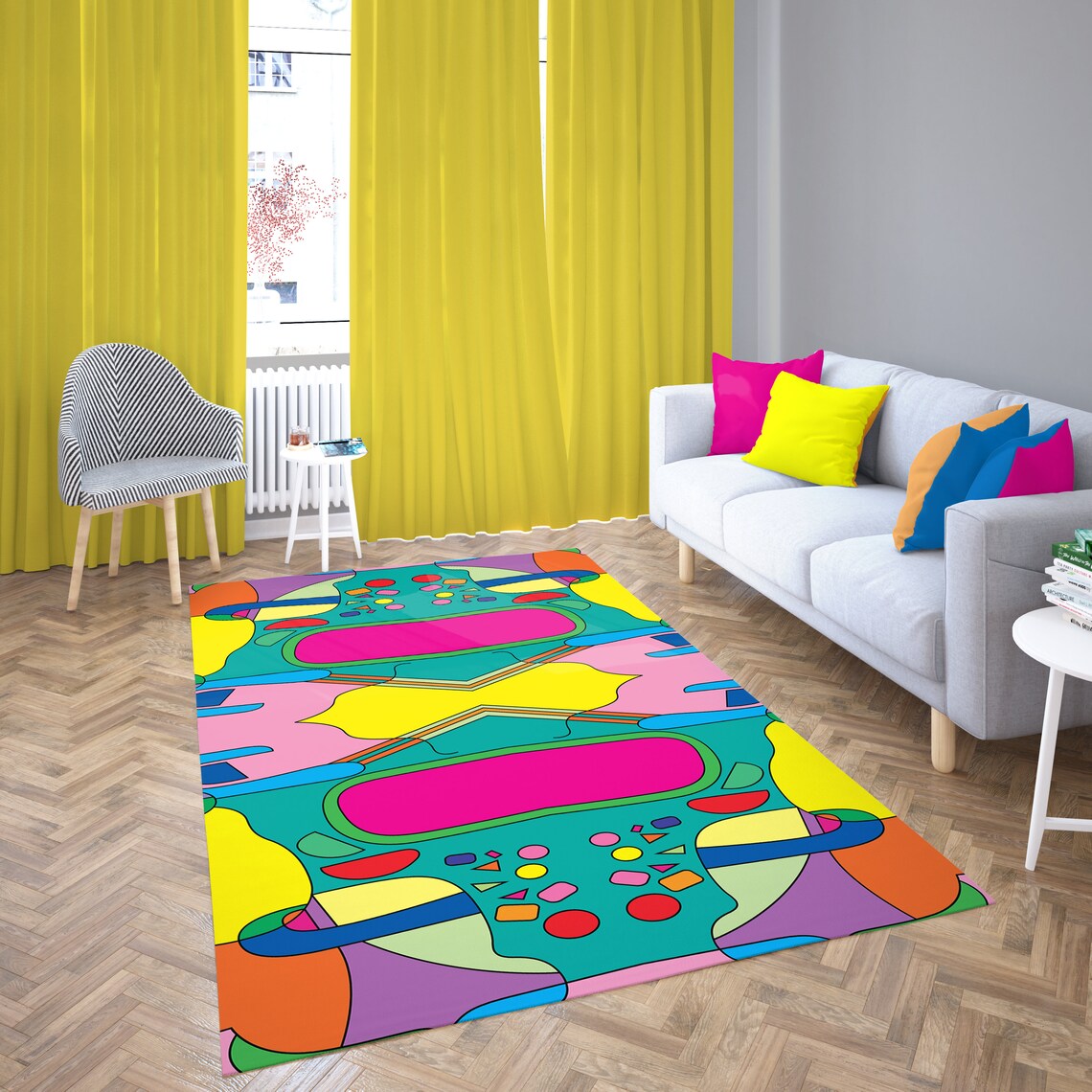 Funky Rug Boho Style Rug Pop Art Area Rug Bedroom Rugs - Etsy