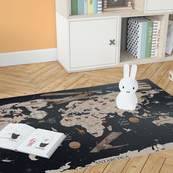 World Map Rug - Etsy