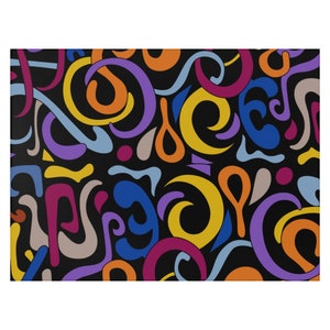 Modern Abstract Rug, Colorful Print Rug, Funky Home Decor Rug, Modern ...