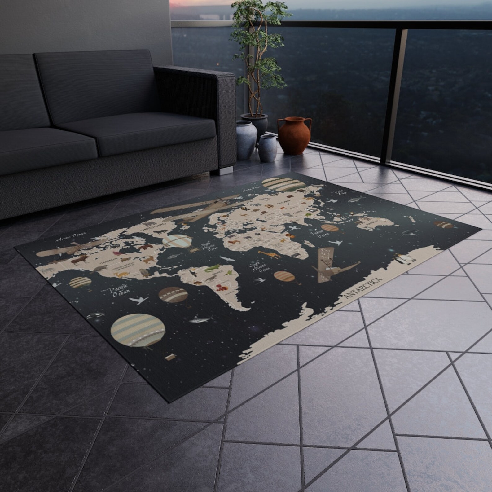 KIDS Play Outdoor Rug Map of the World Ourdoor Rug for Kids - Etsy