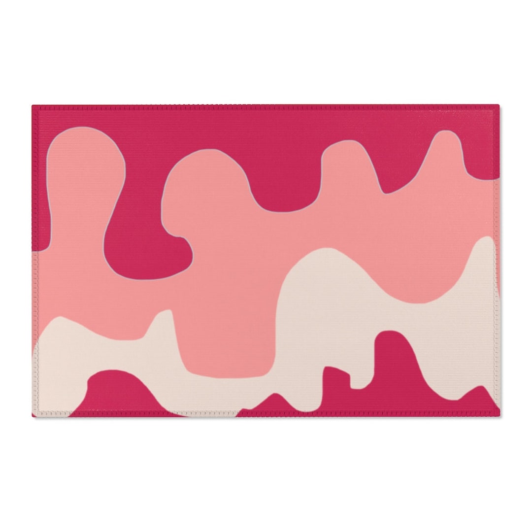 Unique Red Pink Abstract Area Rugs, Funky Area Rug ,funky Home Décor ...