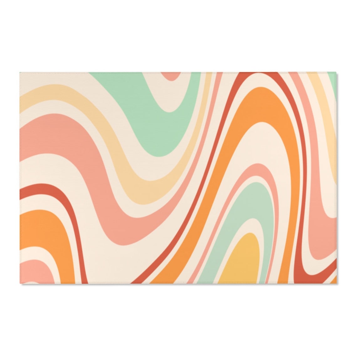 Unique Retro Pastel Colors Area Rugs. Groovy Rug Dorm Decor - Etsy
