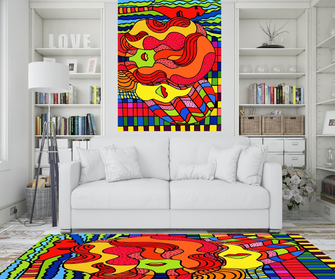 Hip Hop Rug, Unique FUNKY RUGS, Funky Rugs, Unique Rug, 3 Size Rug, 3 ...