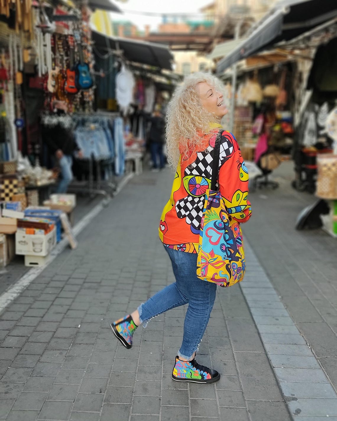 Cotton Blazer: Funky Bohemian Art Print Jacket - Etsy