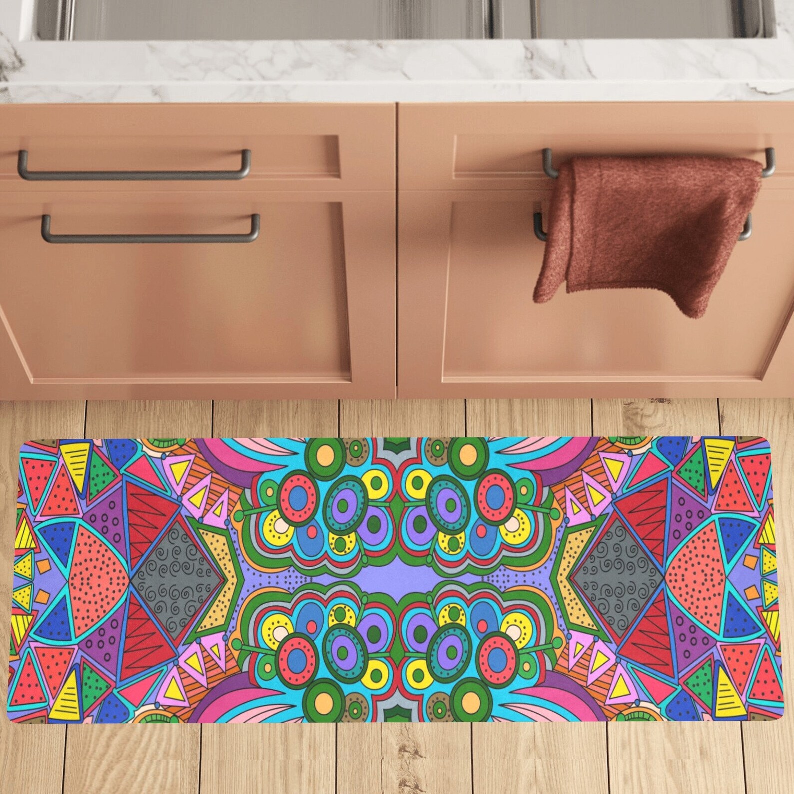 Unique FUNKY RUGS, Funky Rug, Retro Style Kitchen Mat, Abstract Light ...