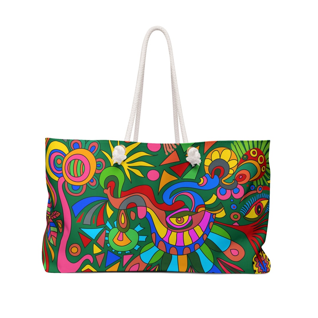 Flower Power Tote Bag Floral Print Tote Bag Flower Print Bag Hippie ...