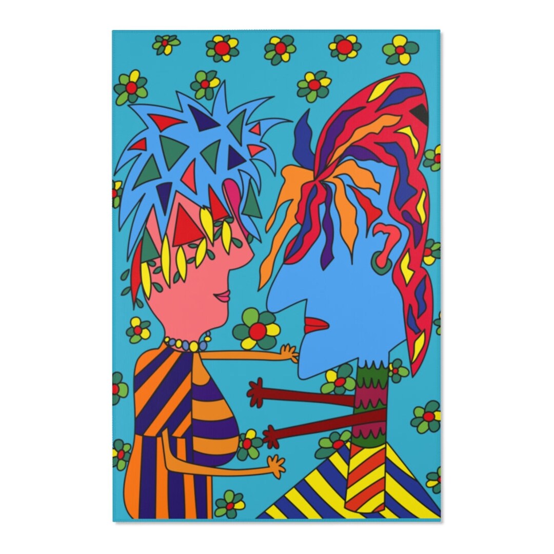 Funky Area Rug, Modern Art Rug, Unique Designer Area Rug, Pop Art Home ...