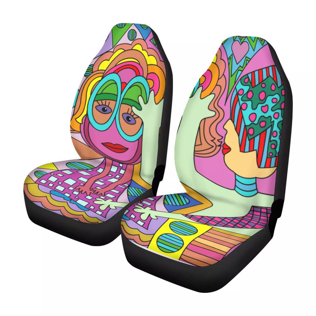 Unique Universal Car Seat Cover, Funky Car Seat Cover, Pop Art Original ...
