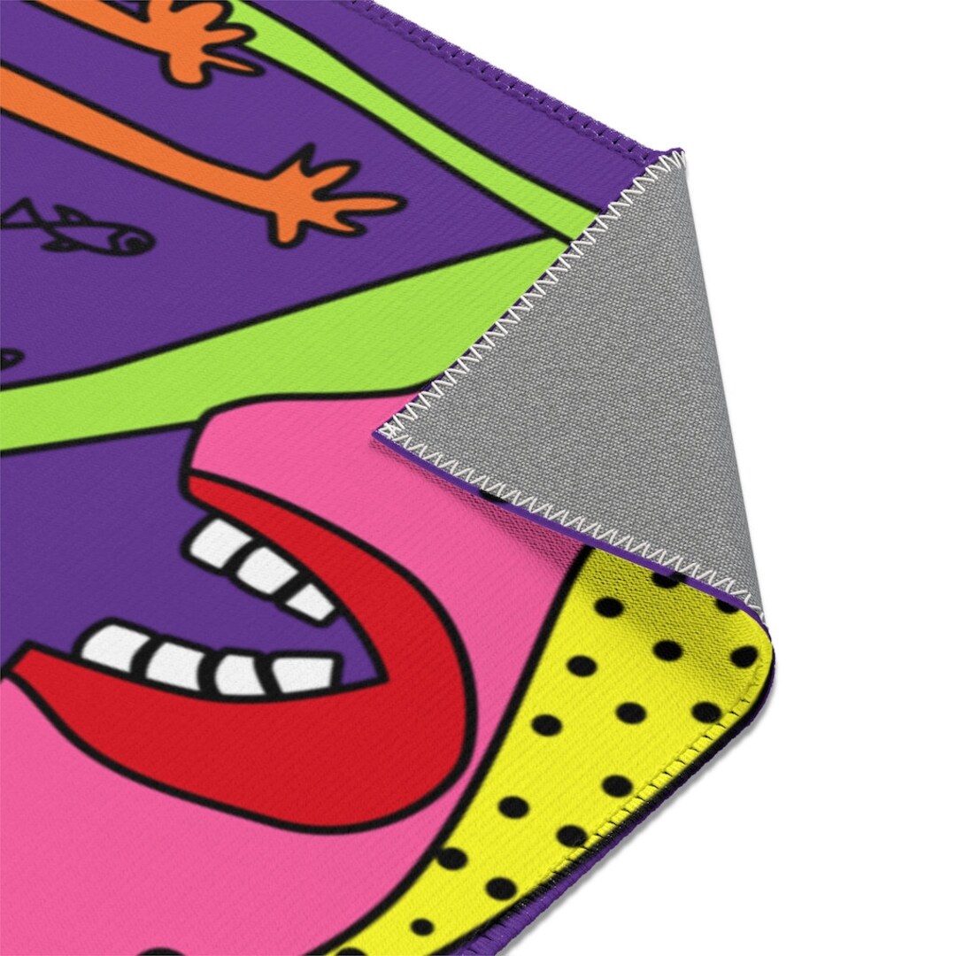 Funky Face Art Rug, Modern Pop Art Colorful Carpet - Etsy