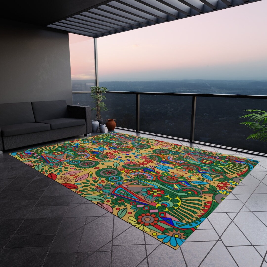 Unique Colorful Outdoor Rug, Indoor Outdoor Rug for Patio ,outdoor Rugs ...