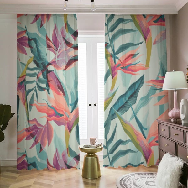 Tropical Curtains - Etsy UK
