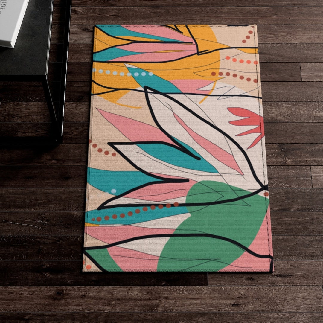 UNIQUE Flower Area Rug, Groovy Rug, Retro Rug, Rug, Groovy Home Décor ...
