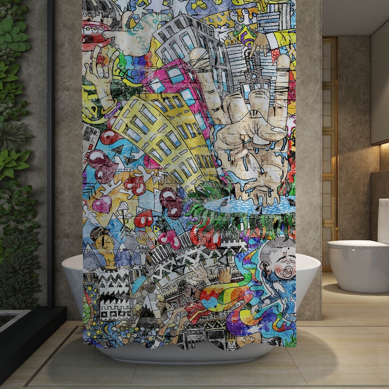 Funky Shower Curtain - Etsy