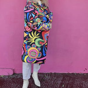 CRAZY Face Coat, Colorful Winter Coat, Long Funky Artistic Coat ...