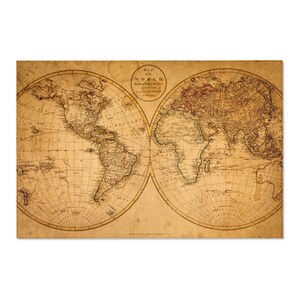 Old World Map Rug, Vintage Map of the World Rug, Travelers Gift, Office ...