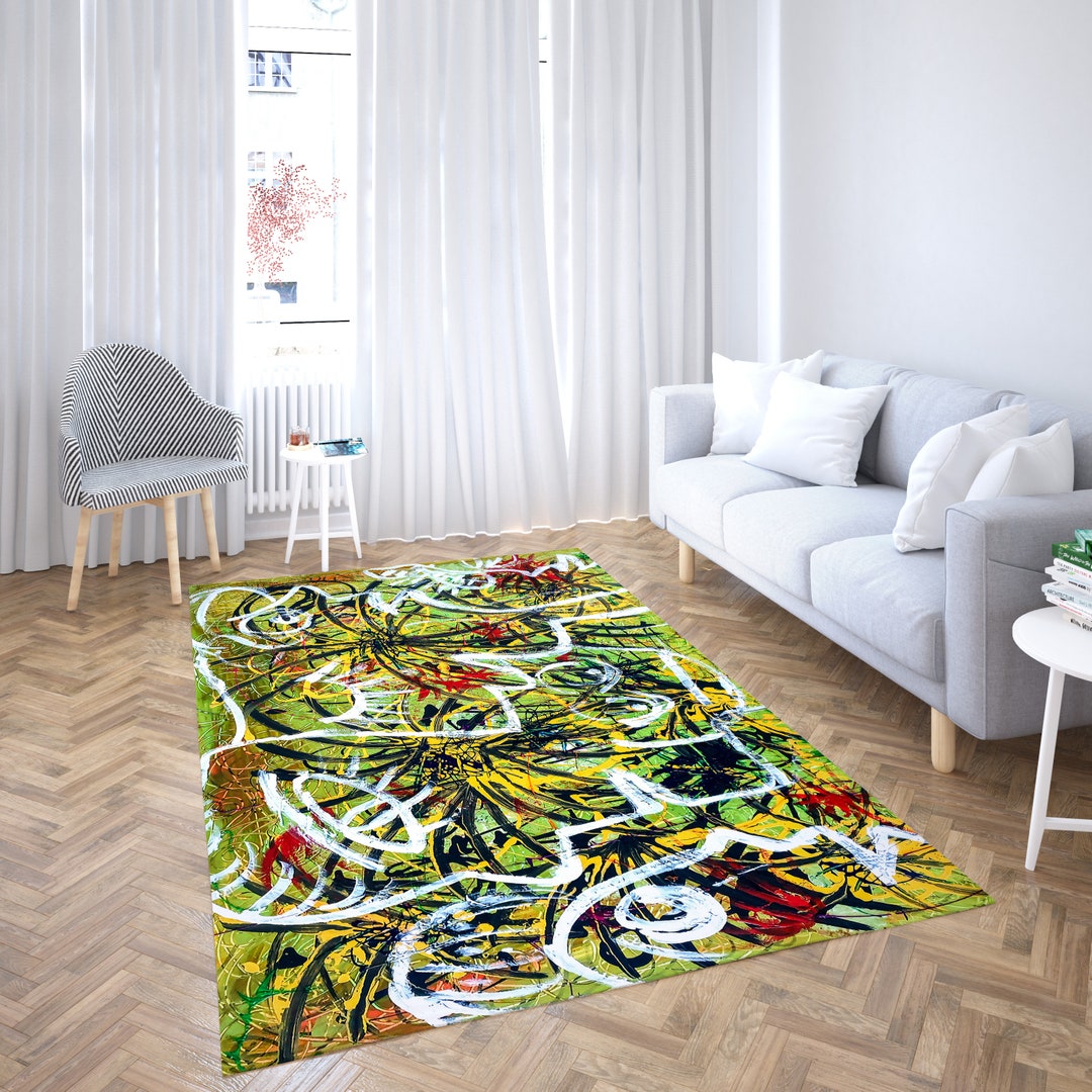 Unique FUNKY RUGS, Funky Rug, Rugs for BEDROOM, Jackson Pollock Style ...