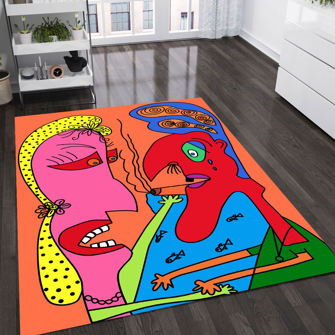 Funky Rugs, Trendy Rugs, Cool Rug for Bedroom, Stop Smoking Rug, Funny ...