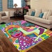 Abstract Area Rug, Funky Area Rug, Funky Home Décor, Psychedelic Rug ...